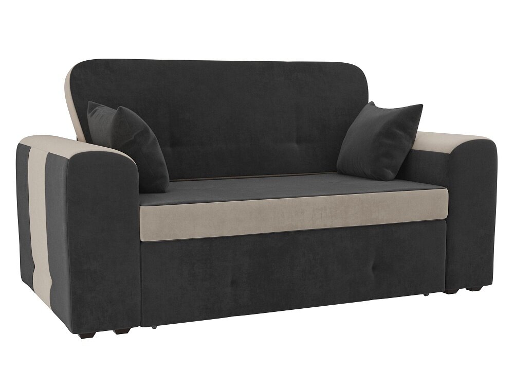 Детский диван Форте Серо-Бежевый Велюр, выкатной, 170х97х95 см, с ящиком для белья