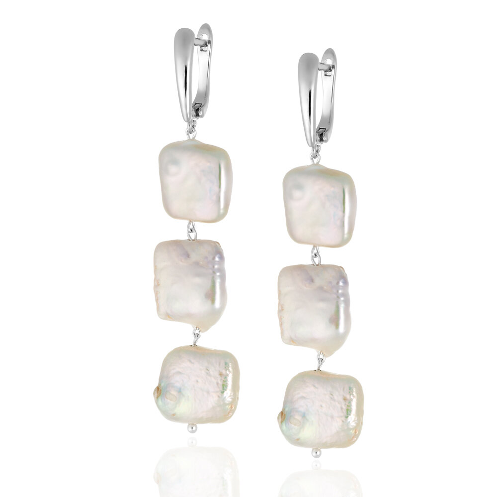 Серьги с подвесками, жемчуг барочный