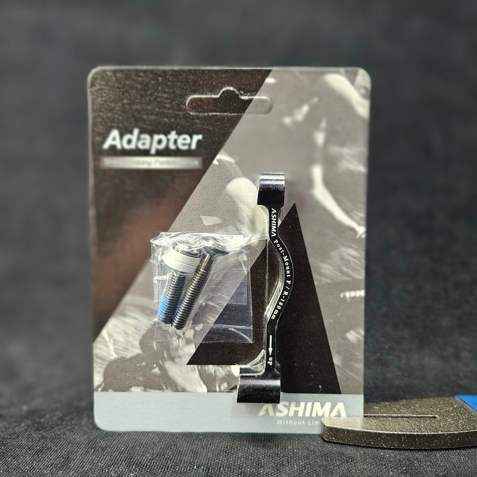 Адаптер для тормоза Ashima AU31, PM-PM, 180 мм, черный