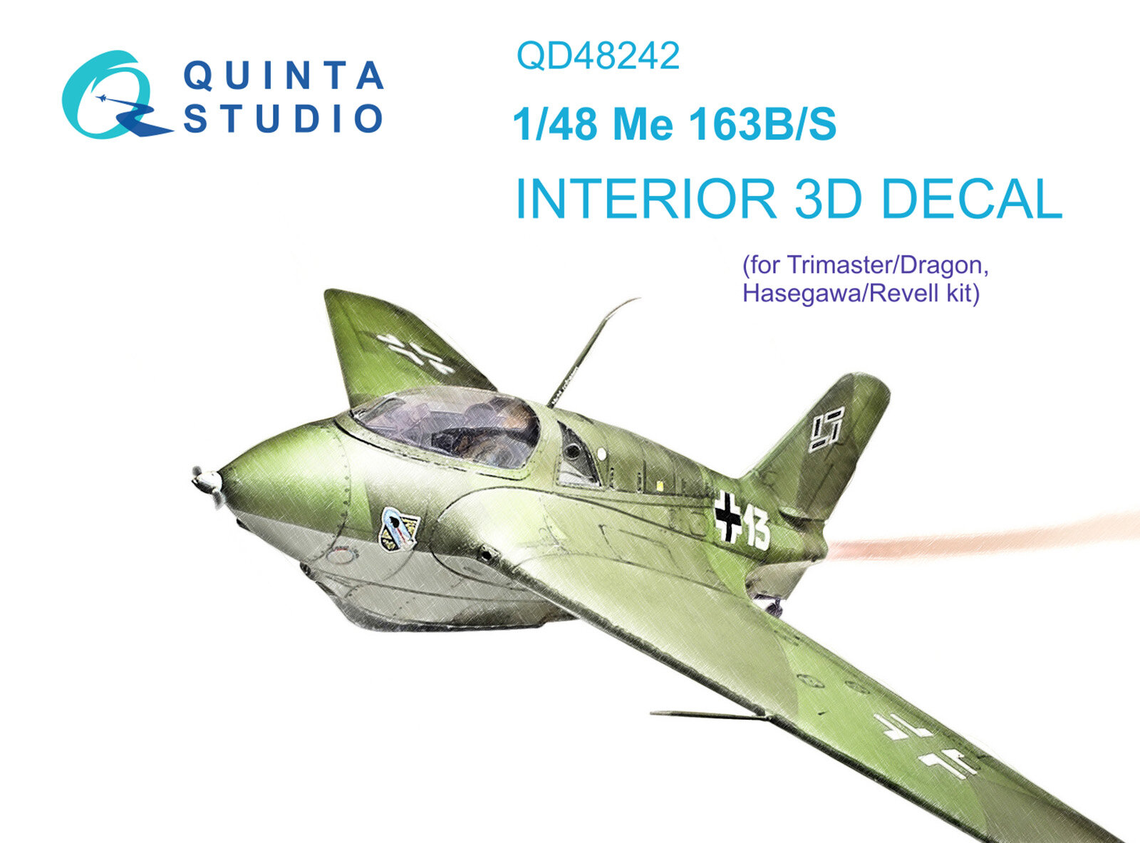 QD48242 3D Декаль интерьера кабины Me 163B/S (Dragon)