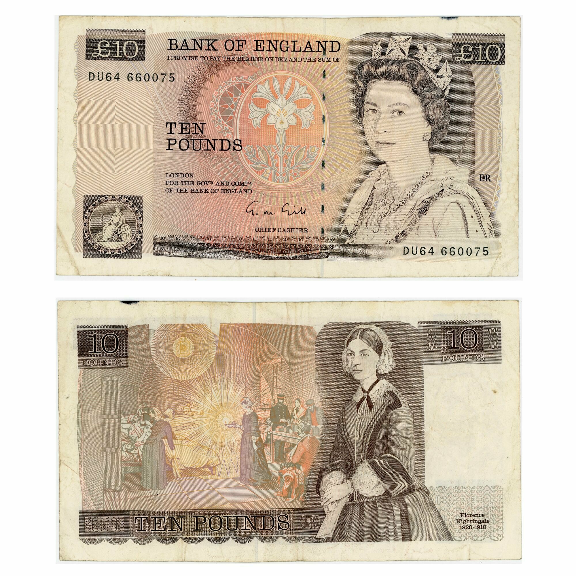 Банкнота Великобритания 10 фунтов TEN POUNDS 1988-1991 Fine (F) Pick 379