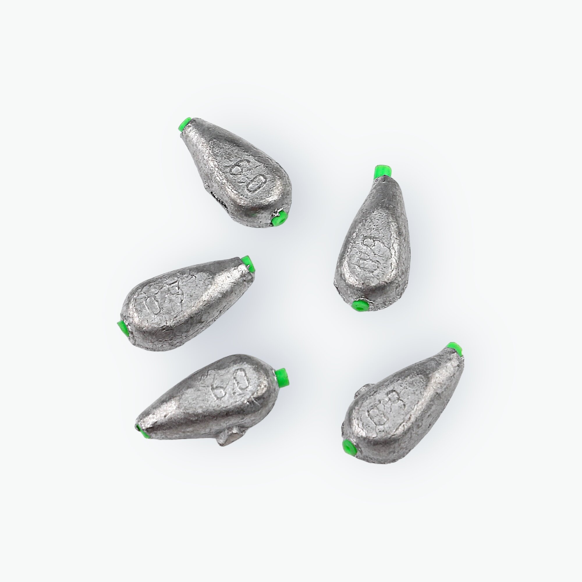 Грузило "Оливка" с кембриковым покрытием, 6 грамм, набор из 5 штук