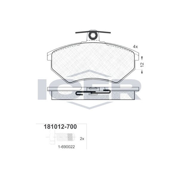 Колодки тормозные дисковые комплект Seat, ICER 181012-700 (1 шт.)