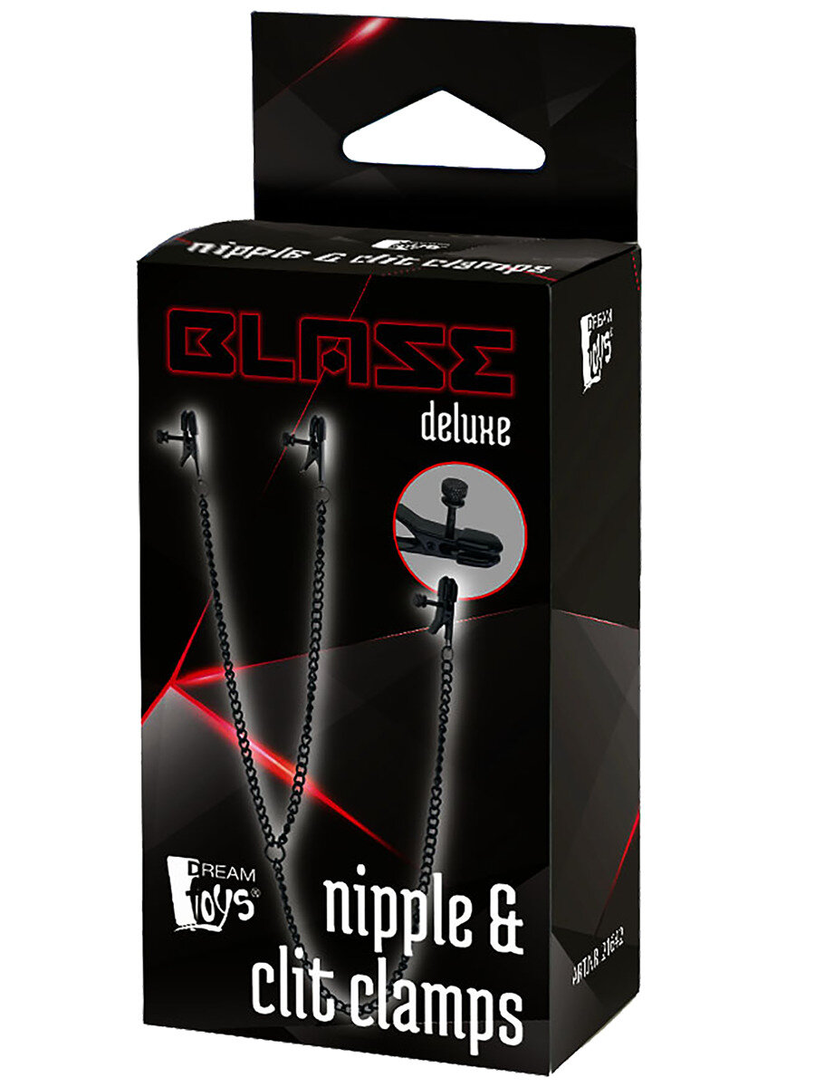 Зажимы-стимуляторы с цепочкой для сосков и клитора "BLAZE DELUXE NIPPLE & CLIT CLAMPS"