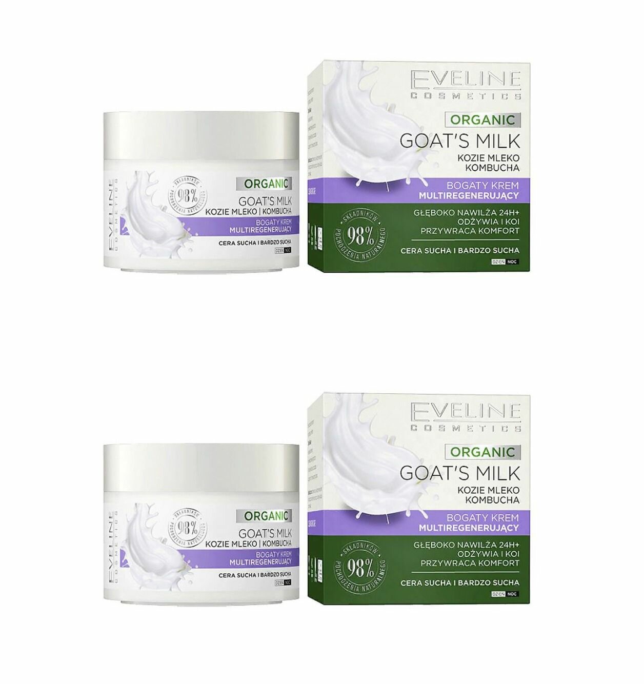 Eveline Cosmetics Крем для лица, мультирегенерирующий, дневной, ночной, 50 мл, 2 штуки.