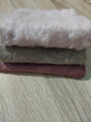 Набор 3 шт: 2 отреза вата льняная + 1 отрез вата хлопковая для изготовления ватных игрушек, 100% лен, размер 20 см * 10 см