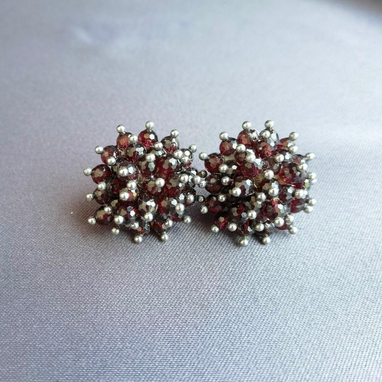 Серьги, гранат