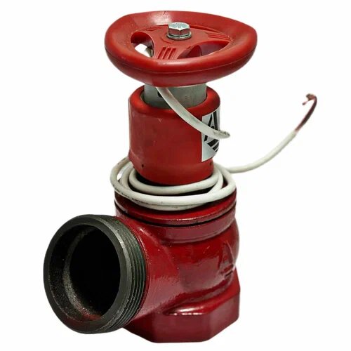 Клапан пожарный чугун угловой 125 гр КПЧ 50-1 Ду 50 1,6 МПа муфта-цапка с датчиком положения дппк 24 Апогей 110022