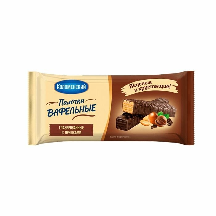 Коломенский Вафли глазированные Палочки, 140 г