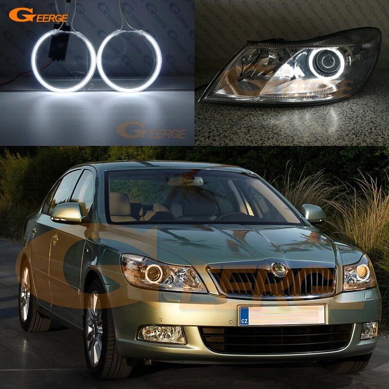 Konały zestaw Ultra Bright CCFL Angel Eyes Halo Rings dla SKODA OCTAVIA MK2 A5 FL Facelift 2009 2010 2011 2012 2013