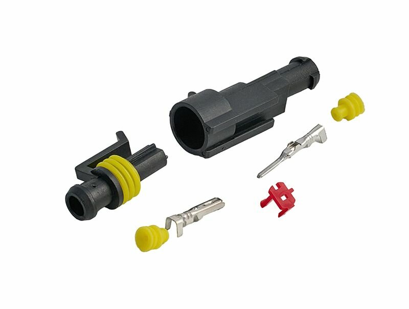 Разъёмы герметичные 1 контакт автомобильный (мама+папа) штекер без провода