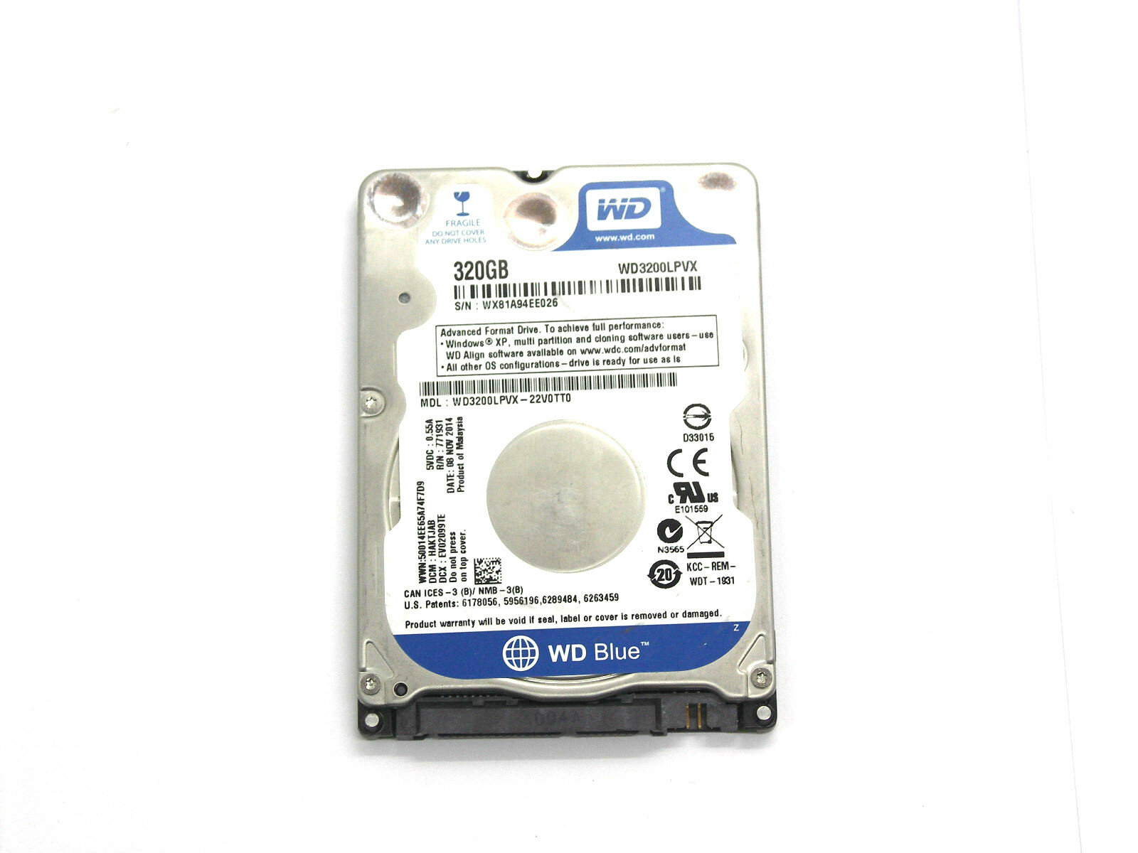 Жесткий диск 2,5" 320 GB WD WD3200LPVX SATA