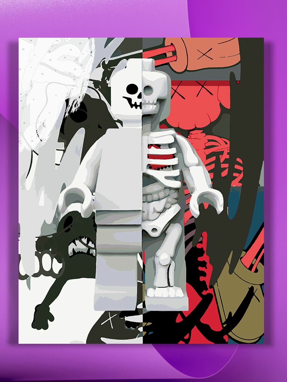 Картина по номерам на холсте Лего анатомия, 30 х 40 см