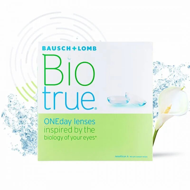 Однодневные контактные линзы Bausch&Lomb Biotrue ONEday 90 pk (BC 8.6; D -0.50)