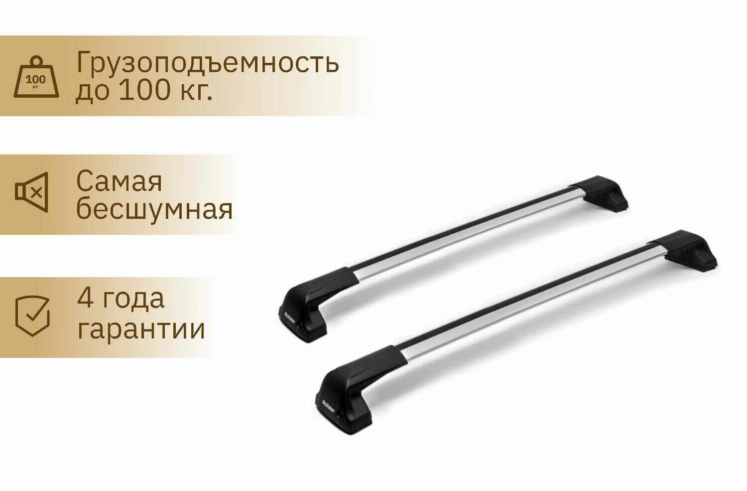 Багажник на крышу автомобиля Rollster, серебристый