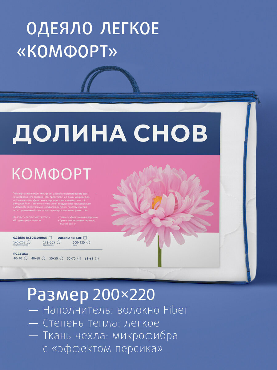 Одеяло Ecotex облегченное Комфорт евро, 200X220