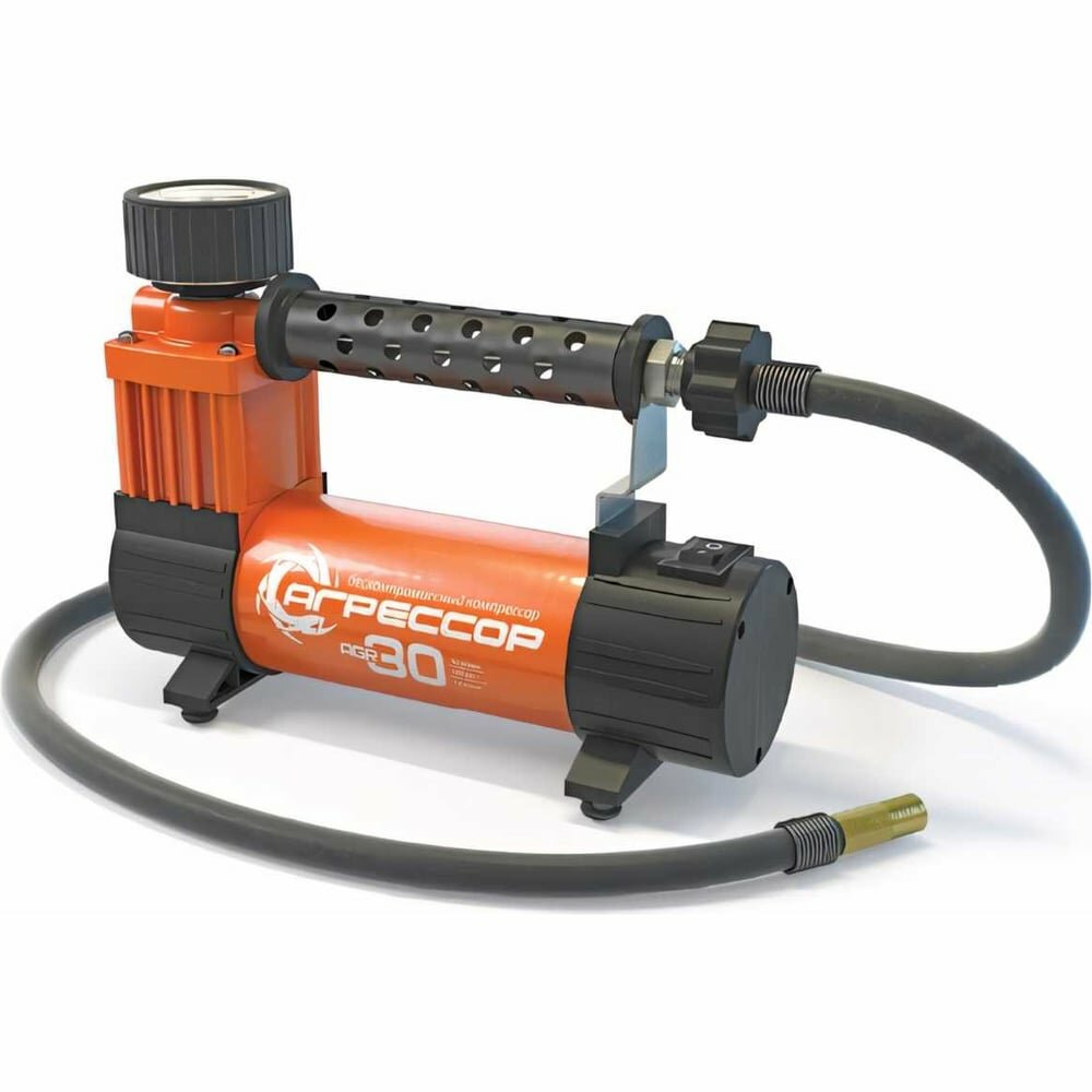 Металлический автомобильный компрессор 12В, 140Вт агрессор AGR-30, 30 л, из металла