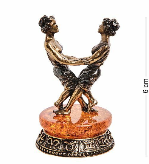 Фигурка Знак зодиака-Близнецы (латунь, янтарь) AM-2735 113-709462