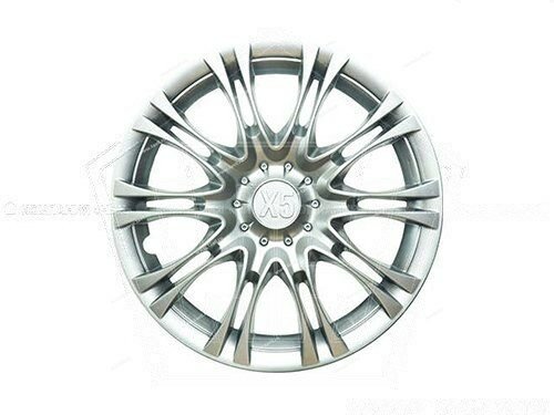 Колпаки декоративные (на пруж.) r-16 "x5" для а/м газ 3302, 2705 перед. серебристый (к-т 2 шт) (ак16