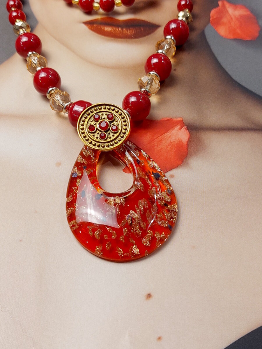 Бусы, муранское стекло