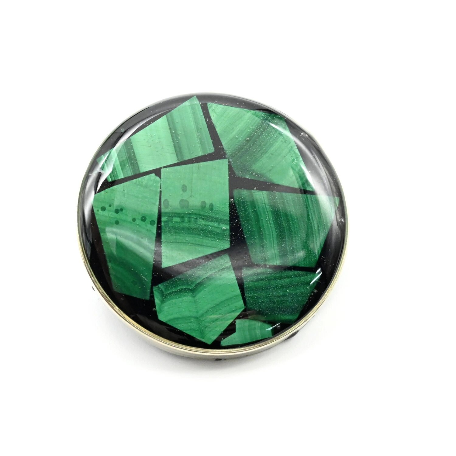 Брошь, малахит