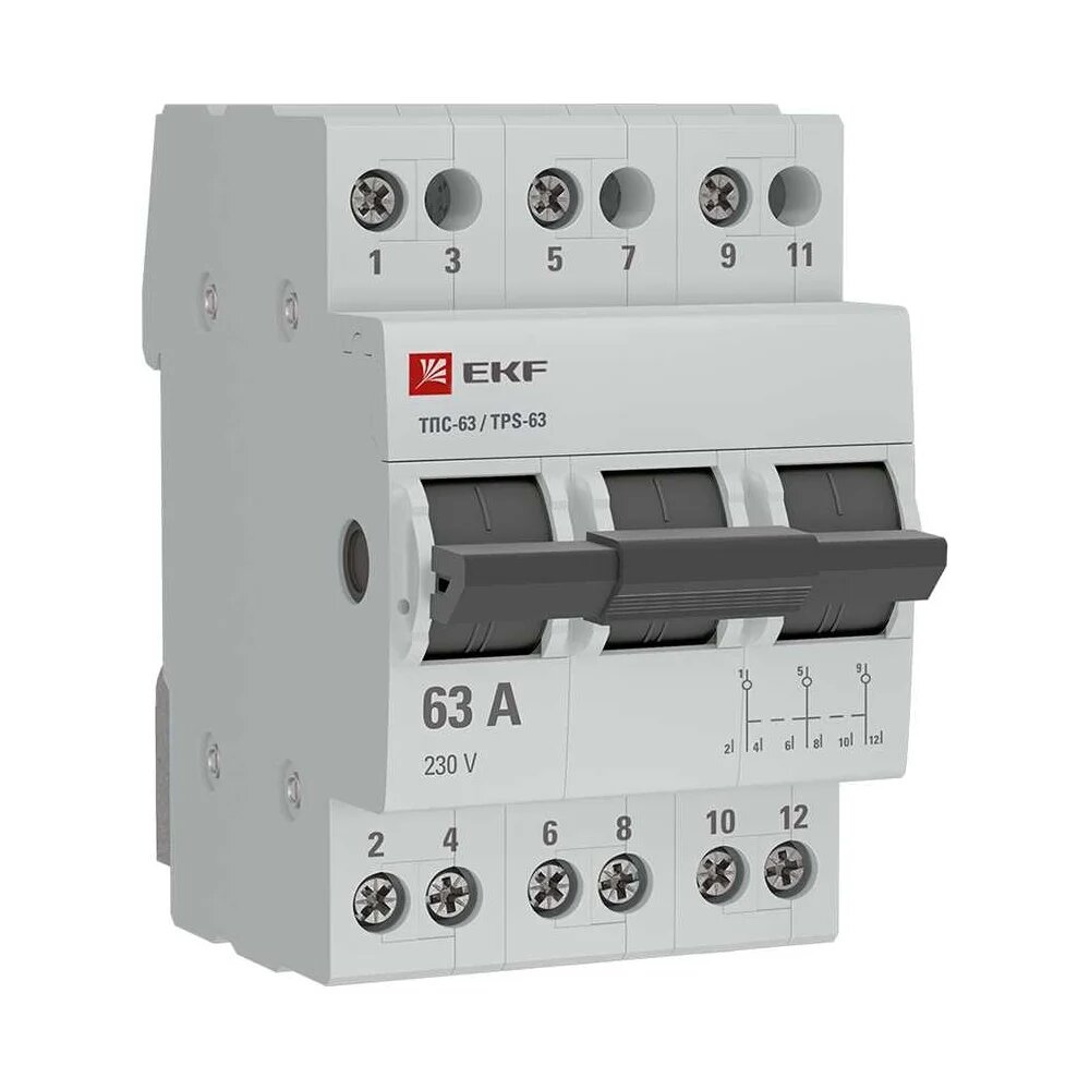 Трехпозиционный, EKF, переключатель EKF ТПС-63 3P 63А PROxima TPS363, Дополнительные, характеристики