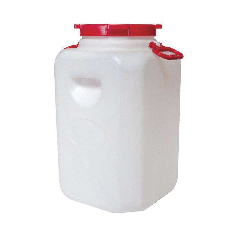 Канистра-бочка пласт. 50 л прямоуг. с крышкой и ручками (диаметр горл. 215 мм) "Альтернатива"