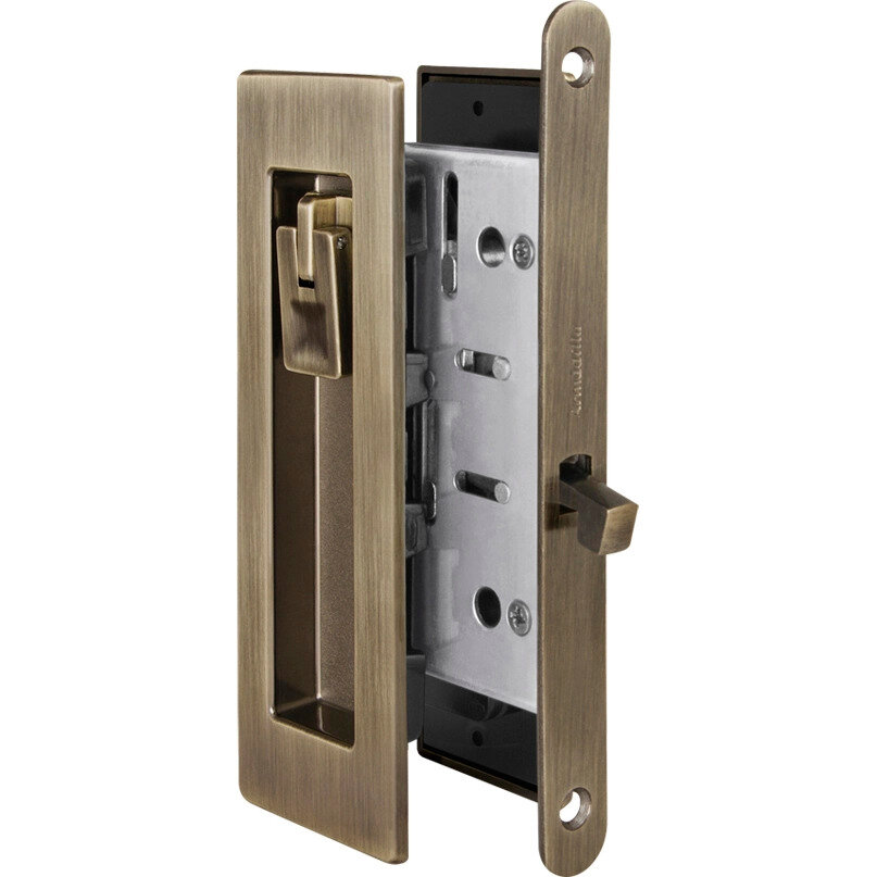 Защелка Armadillo (Армадилло) с ручками для раздвижных дверей SH. URB153. KIT011-BK (SH011 URB) бронза