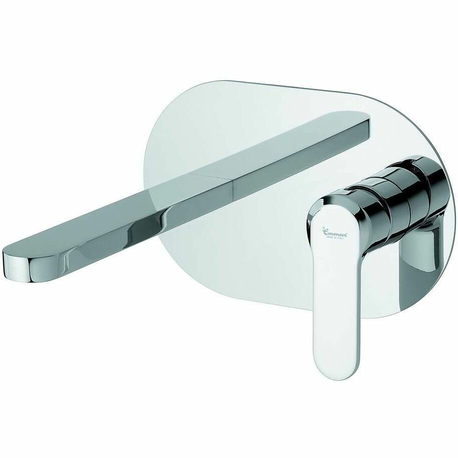 Смеситель Emmevi (Эммеви) Nefer, встраиваемый в стену, однорычажный, для раковины на панели (излив 19,3 см), без донного клапана, хром, 77055/CR