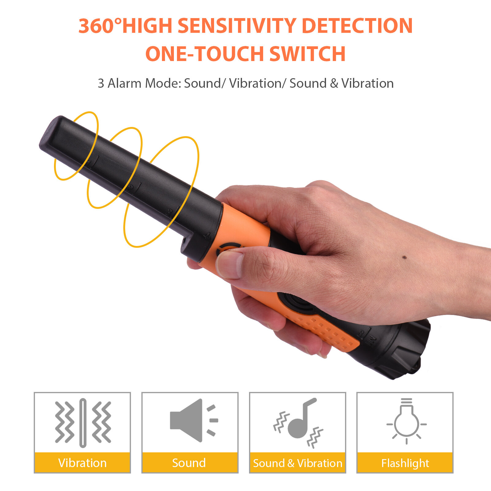 Металлоискатель пинпоинтер, ручной металлодетектор, водонепроницаемый IP68, для поиска сокровищ, копа, пляжа