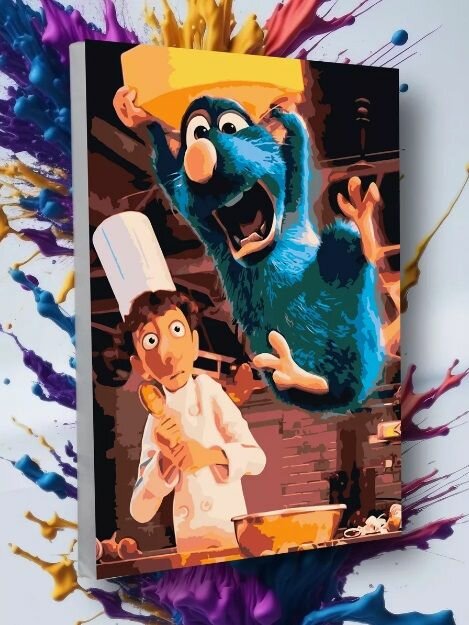 Картина по номерам Рататуй Мышь Крыса Повар Pixar 40х50