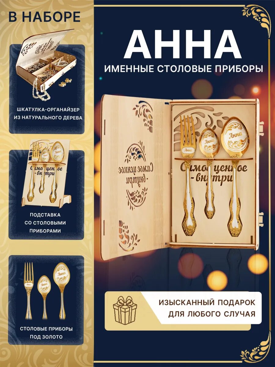 Набор подарочный именной Анна-подарок женщине, маме, девочке, девушке, жене, подруге на день рождения, юбилей