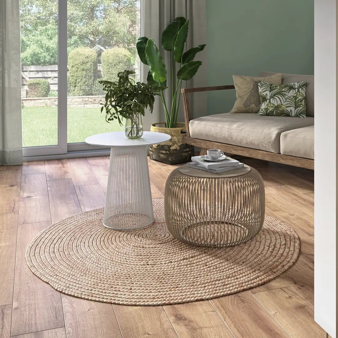 Коврик декоративный джут Inspire Nils 150 см цвет желтый