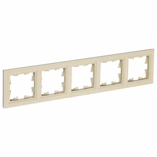 Рамка пластик 5 постов IEK BRITE BR-M52-K10 РУ-5-БрКр бежевый