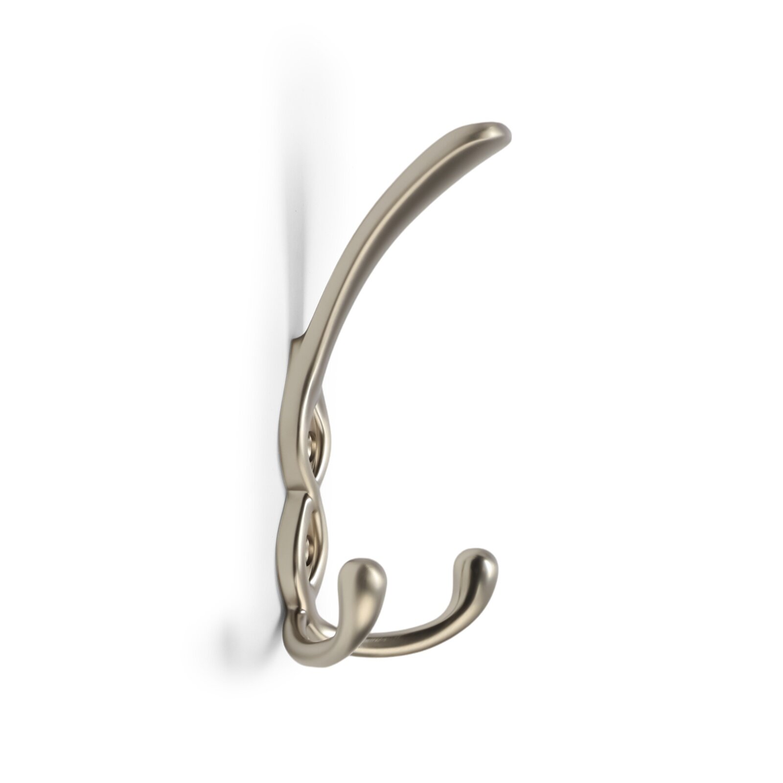 Крючок мебельный CAPPIO PIGTAIL, трехрожковый, цвет матовый сатиновый никель, 10629586