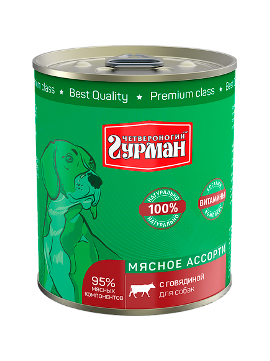 Консервы для собак с Говядиной (цена за упаковку) 100г x 6шт