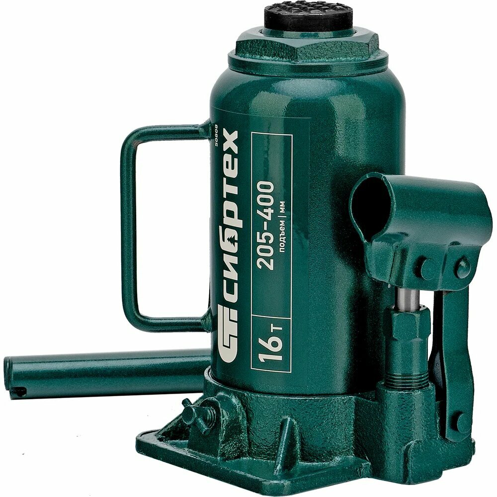 Домкрат гидравлический бутылочный СИБРТЕХ 16 т, 205-400 мм 50808, предназначен