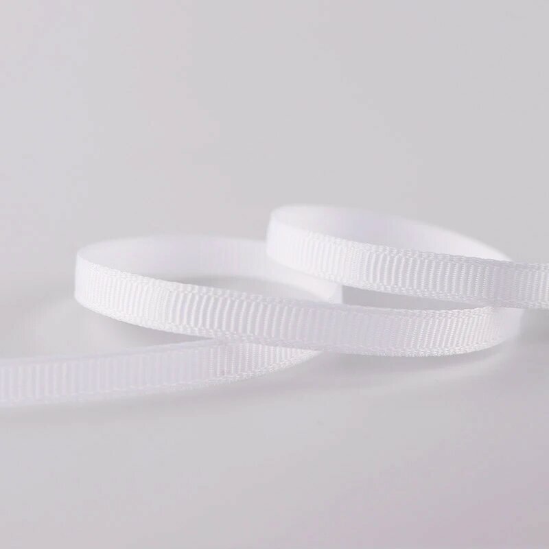 Репсовая лента 5 ярдов, полиэстер/хлопок, 6 мм