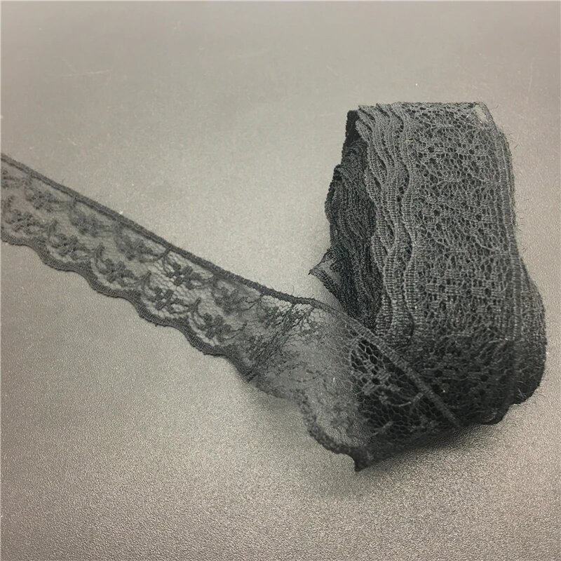 Кружевная лента RYFDBMauve 22 мм, 10 ярдов, полиэстер Серый, Black