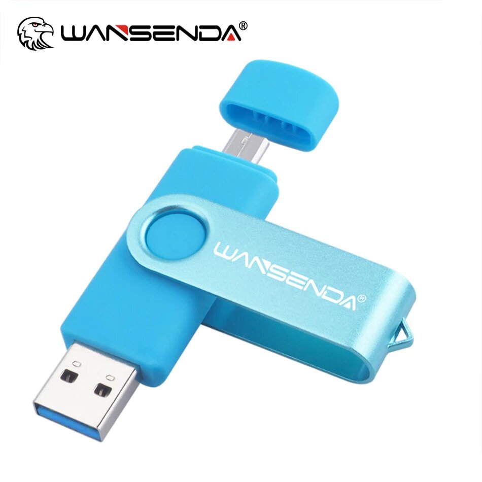 WANSENDA High Speed Micro USB 3.0 Flash Drive 32 ГБ, Light Blue