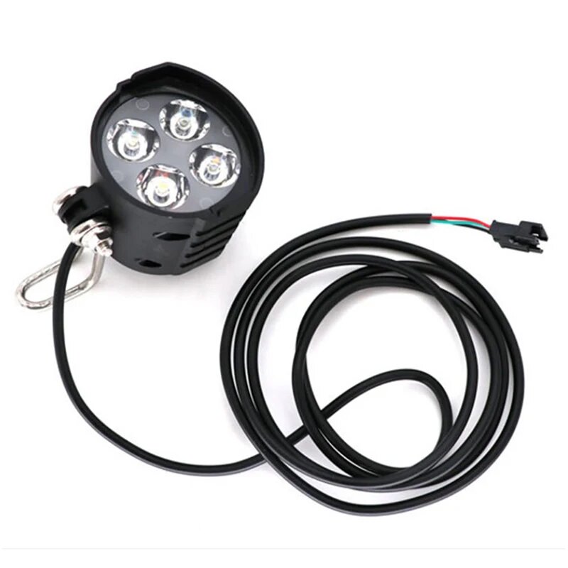 Светодиодная фара для электровелосипеда 12 Вт, 36/48 В, 4 фонаря с рогом