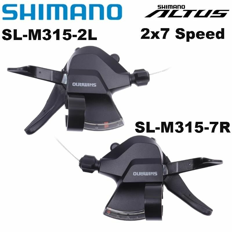 Шифтер (манетка) Shimano SL-M315, серия Altus, 2x7 скоростей, левый+правый, черный (1 пара)