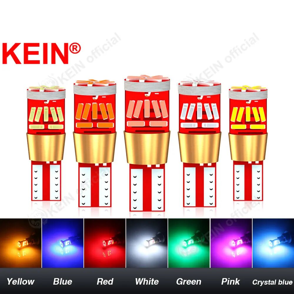 KEIN 2 шт. 12В 24В T10 LED лампы для парковочных огней, внутреннего освещения автомобиля, Красный