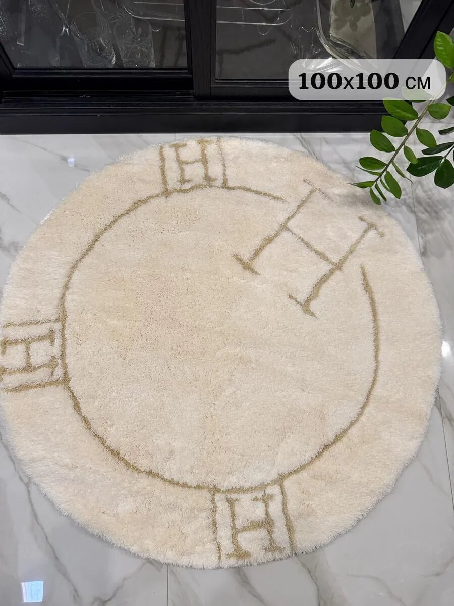 Коврик Natali's Carpet, для ванной и туалета, противоскользящий, круглый 100х100 см Турция