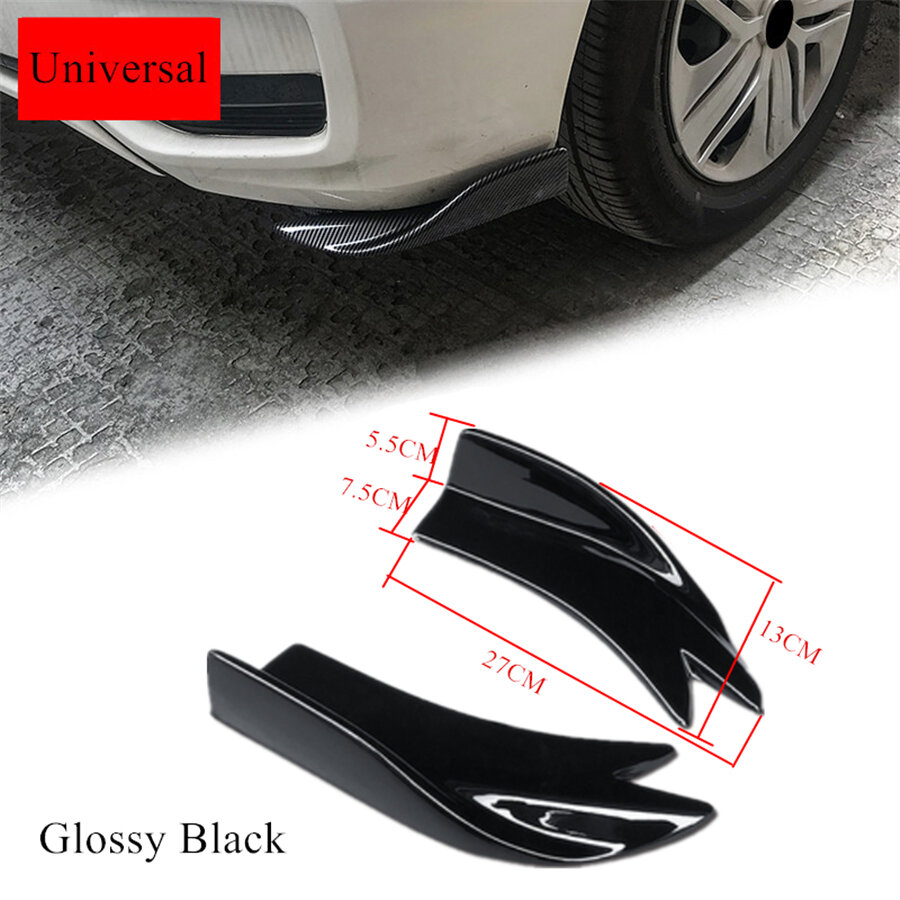 Универсальная губа заднего бампера авто | 2шт | Сплиттер диффузор спойлер Canard | Глянцевый черный