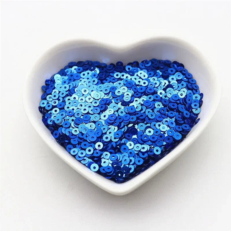Плоские круглые блестки ПВХ 3-6 мм Синий, 3mm 10g 3000pcs, blue 10g
