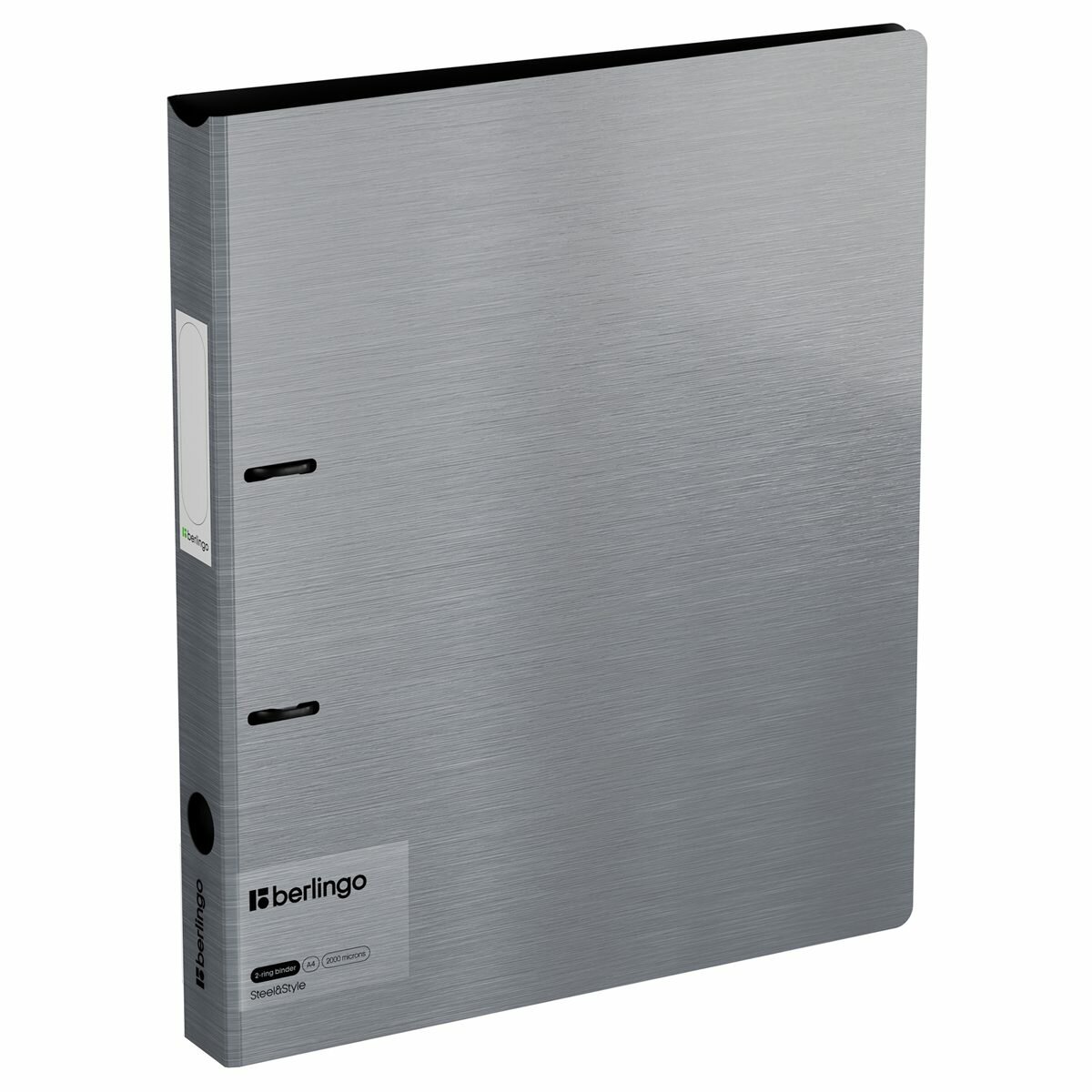 Папка на 2-х кольцах Berlingo Steel&Style (А4, корешок 35мм, D-кольца, 2000мкм) серебристый металлик (PPf_95102), 12шт.