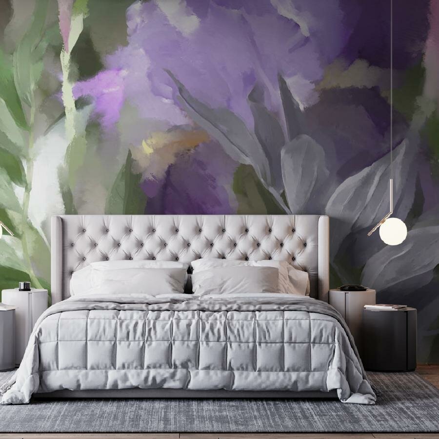 Фотообои Ирисы живопись 13-820-M-Флекс 270 x 300 см (ВхШ) M, флизелиновые, влагостойкие обои