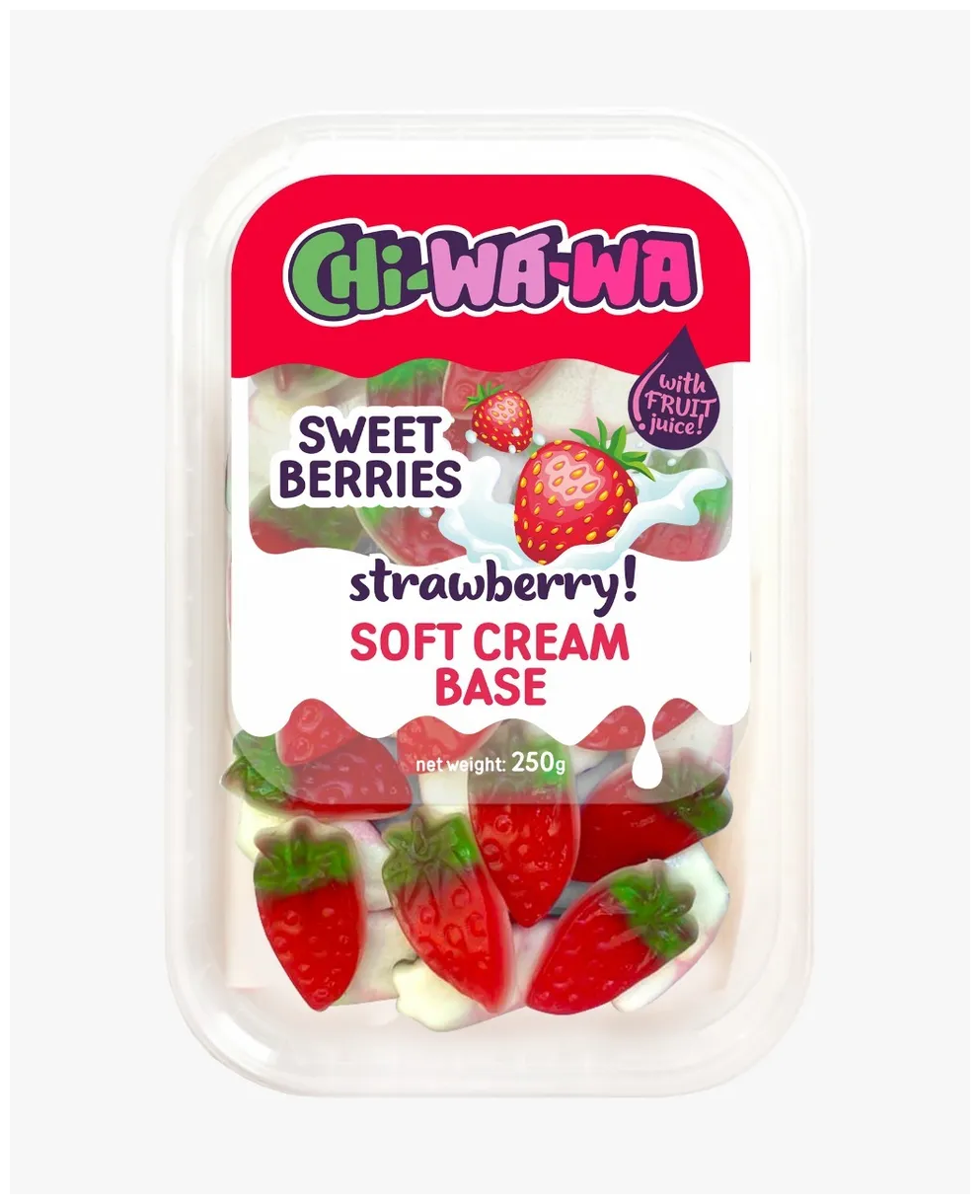 Мармелад Chi-wa-wa, "Клубника, ягода", жевательный, фигурный, 250 г