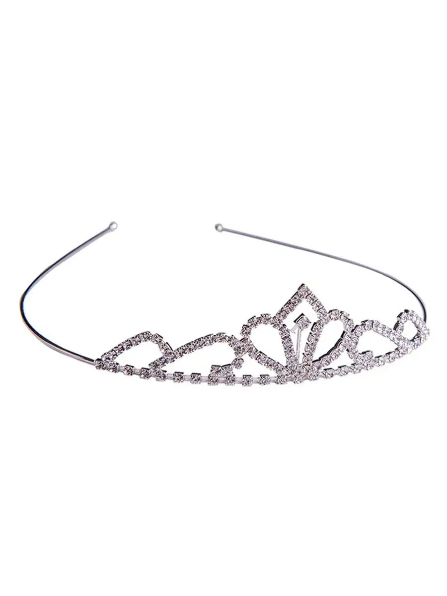 Ободок СмеХторг "Диадема-Корона", металл, со стразами, универсальный размер